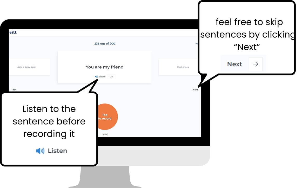 Record your speech
